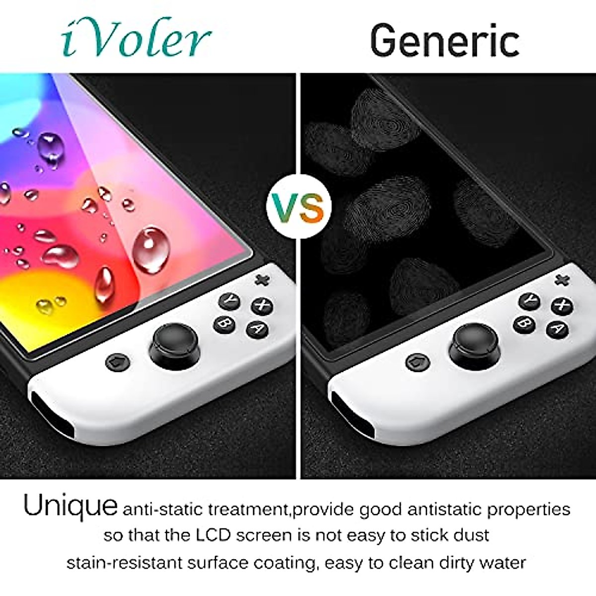 ivoler [4 Pack Tempered Glass Screen Protector Designed for Nintendo Switch OLED Model 2021&2023 with [Alignment Frame] Transparent HD Clear[Updated Version] Screen Protector for Switch OLED 7''