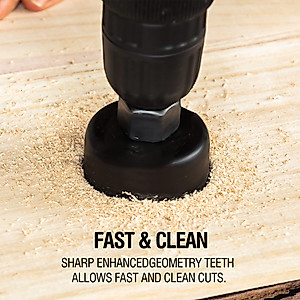 KATA 6PCS Hole Saw Kit 1-1/4" to 2-1/8"(32-54mm) Hole Saw Set in Case with Mandrels and Hex Key for Soft Wood, PVC Board, Plywood