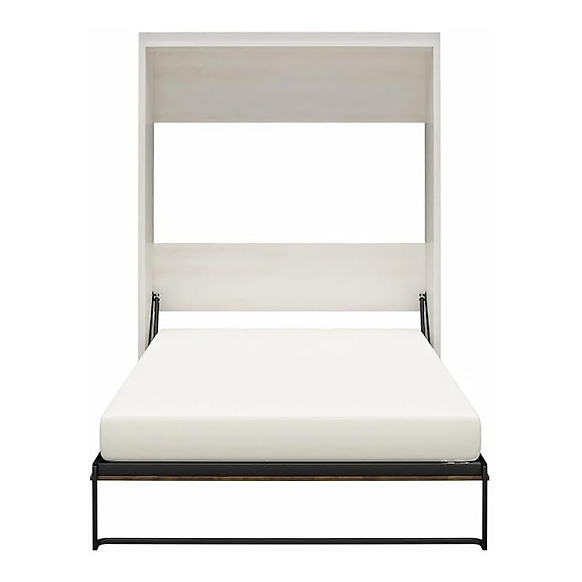 Atlin Designs Modern Wood Queen Size Murphy Wall Bed in Ivory Oak