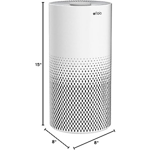 Afloia Air Purifiers for Home Large Room Up to 1076 Ft², H13 True HEPA Air Purifiers for Bedroom 22 dB, Air Cleaners Dust Remover for Pet Mold Pollen, Odor Smoke Eliminator, Kilo White, 7 Color Light