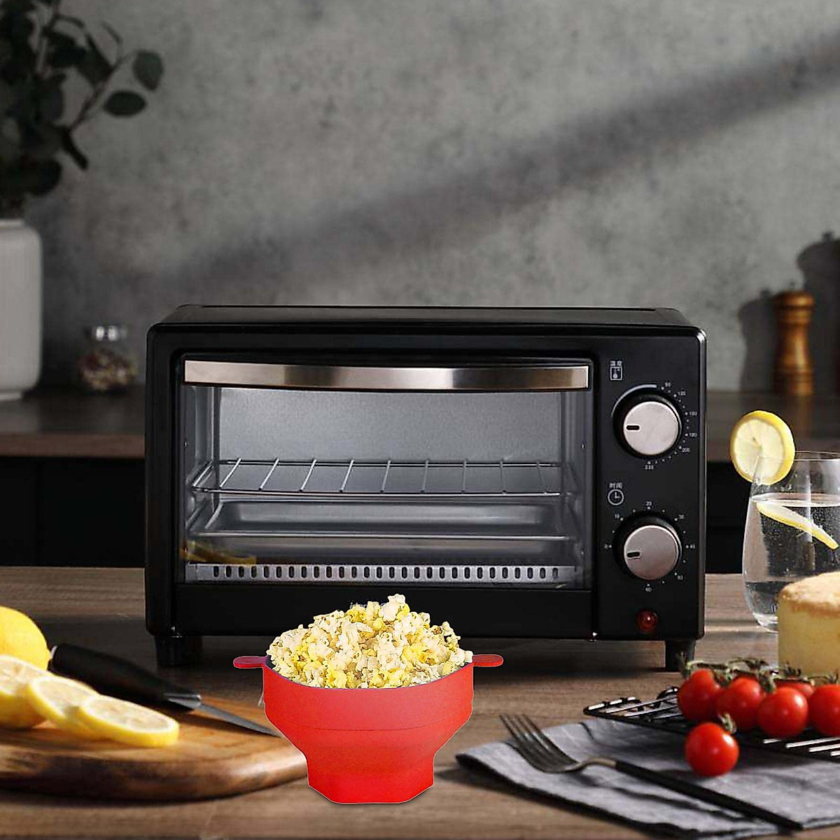 Micropop, Popcorn Popper Machine, Foldable Popcorn Maker With Double Handle, Silicone Microwave Popcorn Popper, Popcorn Collapsible Bowl With Ergonomic Design For Dorm Small Kitchen Office