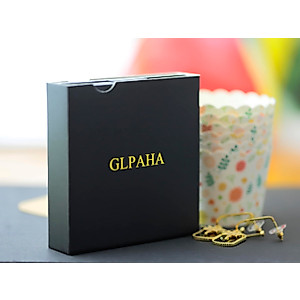 GLPAHA Star Black Dangle Earrings for women Sterling Silver Unique design Multiple wearing styles (black gold)