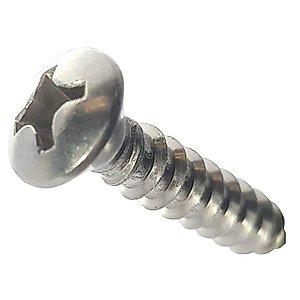 #10 x 1-3/4 Self Tapping Sheet Metal Screws Oval Head Stainless Steel Qty 50