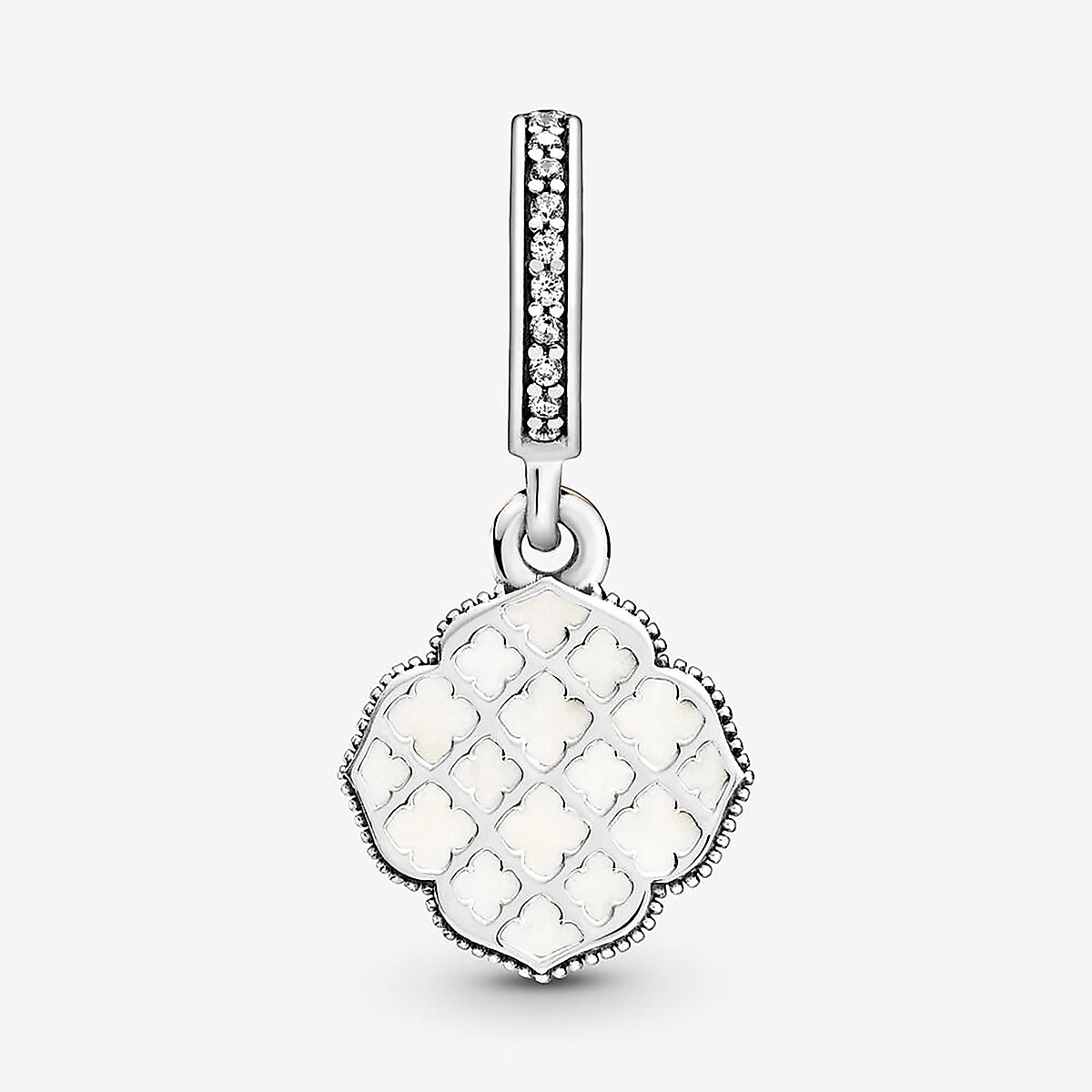 EZ Tuxedo Two-tone Rose Dangle Charms 14K Rose Gold Plated Pendant with Cubic Zirconia for Bracelets