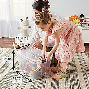 Rubbermaid Cleverstore Clear 30 Qt/7.5 Gal, Pack of 6 Stackable Plastic Storage Containers with Durable Latching Clear Lids, Visible Storage, Great for Closet, Laundry, and Kitchen