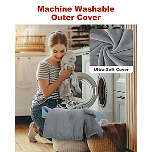 Lamlingo Pet Heating Pad for Cat Dog,Extremely Waterproof Heated Cat Bed Outdoor&Indoor,Adjustable Heated Dog Blanket Mat with 6 Temperature&5 Timers Set,Pet Heater Warmer(Grey,XL-36 Lx24 W)