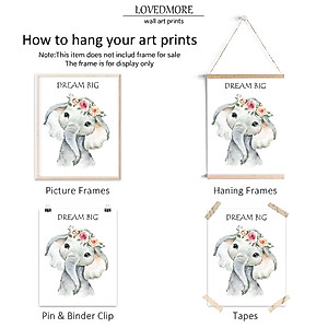 LOVEDMORE Baby Safari Nursery Wall Decor | Animal Wall Art Prints Set of 6 Posters | Jungle Nursery Room Decor for Baby Kids (UNFRAMED 8x10 Inch)