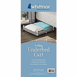 Whitmor Rolling White Wire Underbed Cart