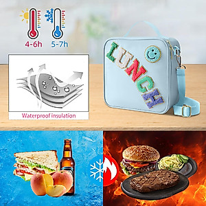 CCidea Lunch Box for Men Women Adults, Portable Insulated Lunch Bag for Office Work School, Reusable Zippered Bento Lunch Box for Kids (Tiffany Blue)