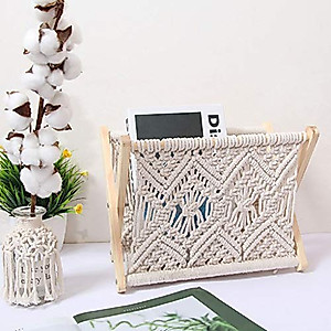 UXZDX Nordic Cotton Woven Storage Basket Magazine Rack Desktop Book Shelf Photo Props