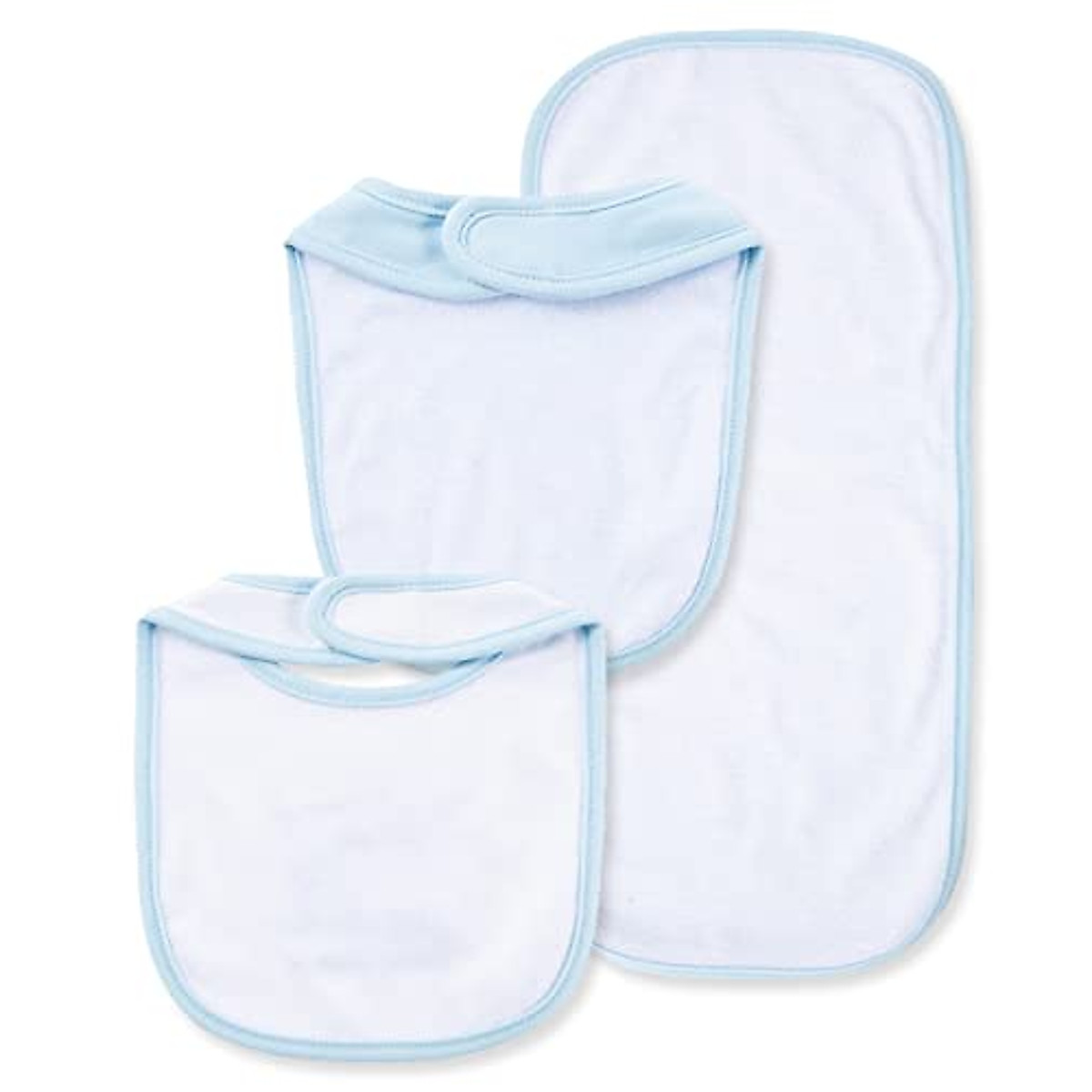 Little Me Baby Boy Newborn Bib and Burp set, Blue/Multi, One Size