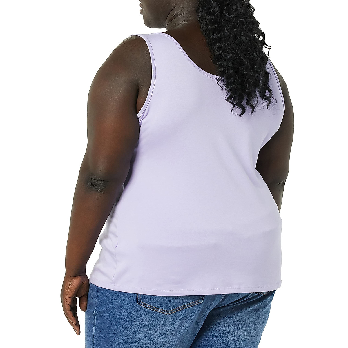 Amazon Essentials Women's Plus Size Tank Top, Pack of 2, Black/Lavender, 3X