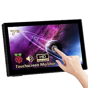 Akntzcs 7 inch Touchscreen Mini Monitor 1024 X 600 Small Monitor HDMI Portable Monitor IPS LCD Display for Laptop Xbox PS3 Rasp Pi