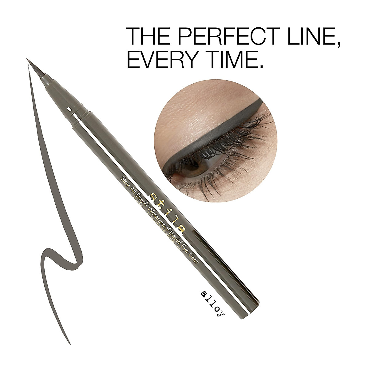 stila Waterproof Liquid Eye Liner, Stay All Day Makeup with Fine Brush Tip | Lasting Satin Finish, Smudge-Proof & Transfer-Resistant