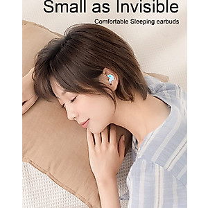 Loluka Invisible Earbuds for Sleep Mini Bluetooth Earbuds True Wireless Earbuds Stereo HiFi Music IPX4 Waterproof Invisible Headphones with Charging Case