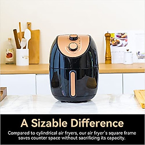 4-QT Electric Air Fryer - Double Knob Operation Oilless Air Fryers, Reduce Grease Cooks Air Fryer, Easy to Clean Air Fryer, Can Make French Fries, Fried Chicken Wings, Grilled Fish, Fried Steak