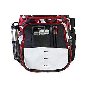 FUEL Top Load Sport Unisex Hiking Camping Carry On Luggage Backpack Bag, for Work, Outdoors, Gym, Red Geo