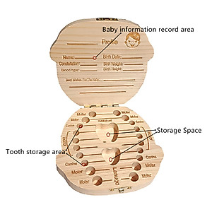 Baby Tooth Keepsake Box,Tooth Fairy Box,Wooden Tooth Box ,Baby Keepsake Storage Box,Tooth Saver,Tooth Holder for Kids Teeth,Tooth Boxes for Lost Teeth for Kids,Newborn Baby Birthday and Shower Gift