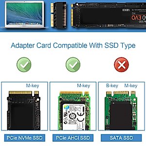 DKARDU NGFF M.2 nVME SSD Adapter Card for MacBook, Upgrade for MacBook 2013-2017 Convert, M.2 PCI-e NVME SSD Replace for MacBook SSD MZ-JPU128T/SD6PQ4M-128G, 2 PCS