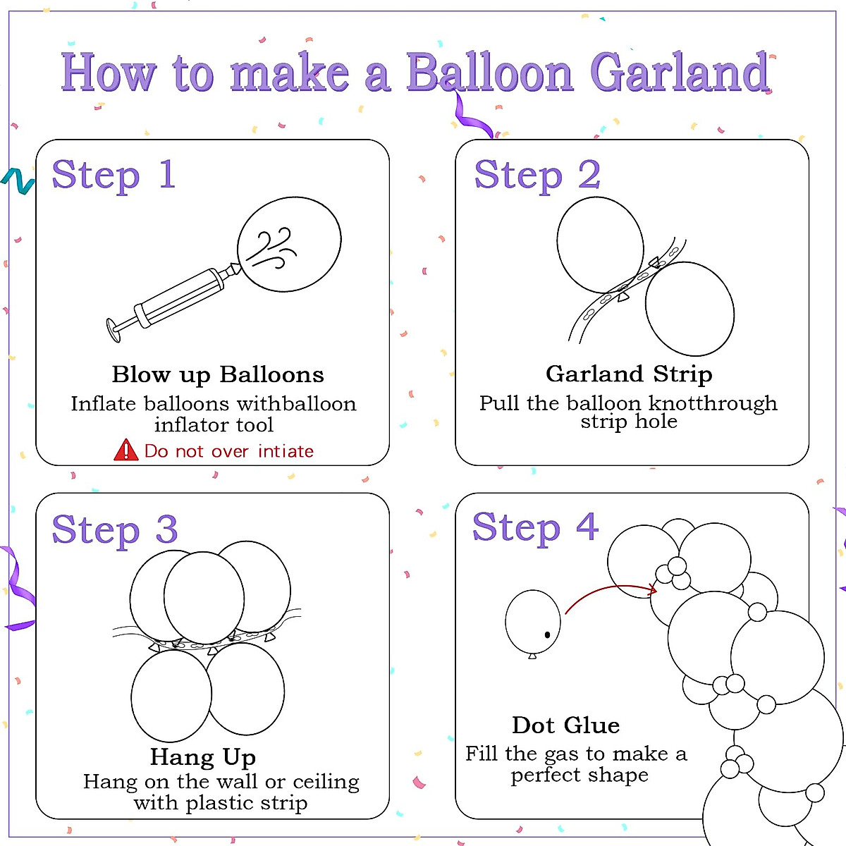 152 PCS Purple Balloons Arch Kit，Lavender Lilac Balloon Purple Metal Balloon and Confetti Balloon 12pcs Piece Butterfly Sticker for Birthday Baby Shower Bridal Shower Wedding Party Decoration