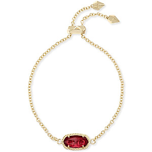 Kendra Scott Elaina Link Chain Bracelet for Women, Dainty Fashion Jewelry, 14k Gold-Plated Brass, Berry Clear Glass