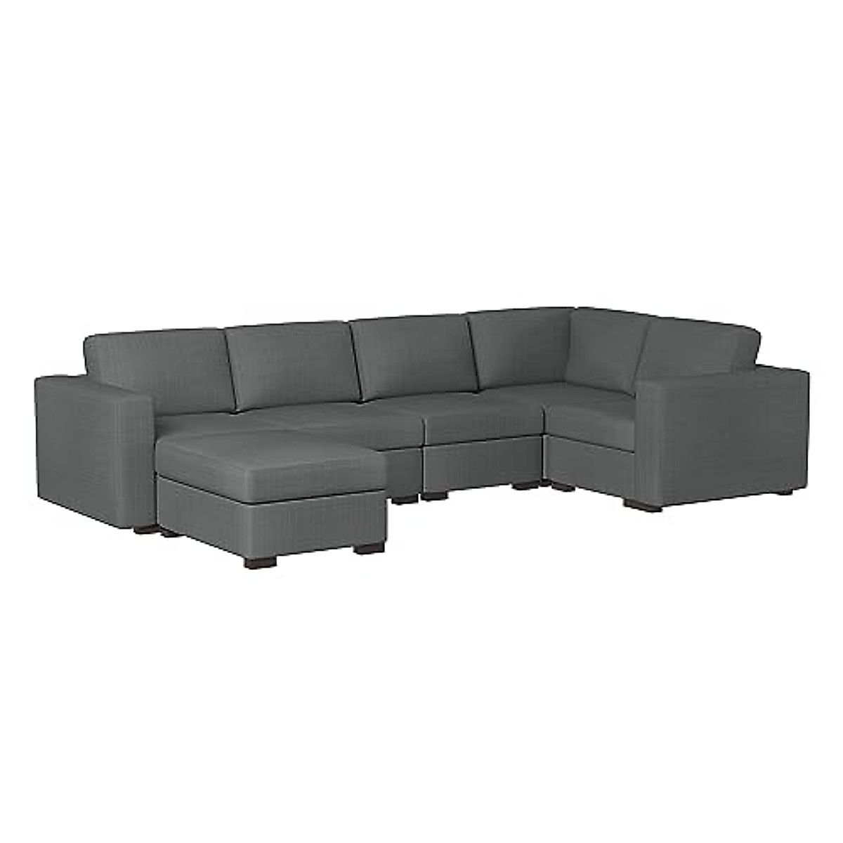 Sectional Couches for Living Room: Modular L Shaped Couch with Ottoman - Grey U Shape Sofa Furniture Set 6 Piece Modern Upholstered Oversized Daybed Sleeper Sofas