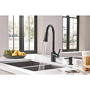 Moen Indi Single-Handle Pull-Down Sprayer Kitchen Faucet with Reflex and Power Clean in Matte Black