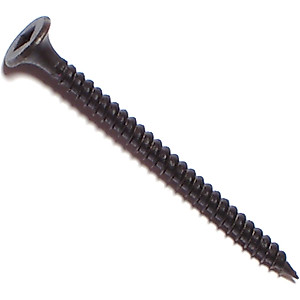 Hard-to-Find Fastener 014973458140 Fine Square Drywall Screws, 6 x 2, Piece-35, Black