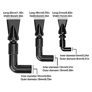 MiOYOOW 3PCS Aquarium Pump Duckbill Nozzle, 360° Adjustable Water Return Outlet Nozzle for Aquariums Fish Tanks