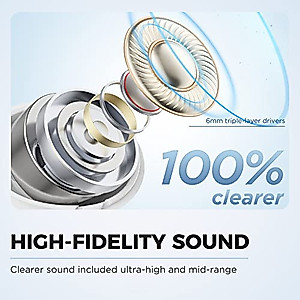 Apex Elite Active Noise Cancelling Earbuds Bluetooth Headphones True Wireless Earbuds with Charging Case Bluetooth Earbuds 5.0 Built in Mic Immersive Sound Deep Bass 25H for Sports/Travel/Work, White