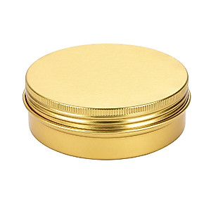 TMO 4 oz Tin Cans Screw Top Containers Aluminum Round Steel Tin Cans Travel Tins Storage Jar Food Tins Containers Metal Tins with Lids,Gold(24 Pack)