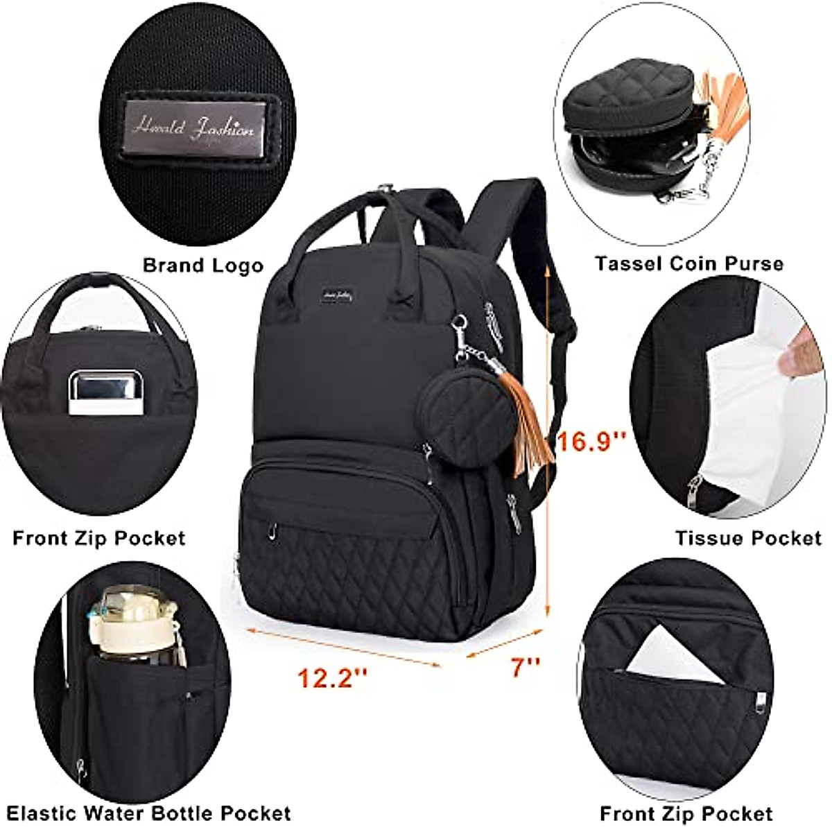 Lunch Backpack for Women, 15.6“ Laptop Work Backpack with Insulated Cooler Lunch Bag for Beach Camping Picnic Hiking