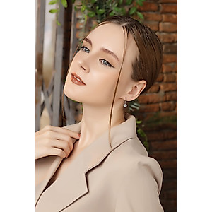 Sterling Silver Earrings for Women | Cubic Zirconia Earrings | 6mm Round Bezel Sparkling Triple AAA Cubic Zirconia Drop CZ Dangle Earrings for Women Bridal Fashion Trendy