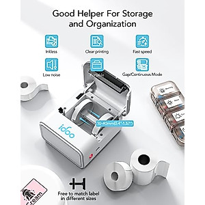iDOO Label Maker Machine with 2 Tapes Barcode Thermal Label Maker,Portable Bluetooth Sticker Printer,Label Maker for Small Business Home Office Organization