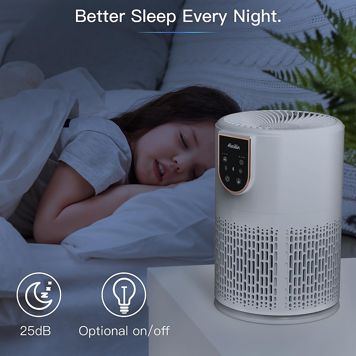 2 Pack Air Purifiers for Home Bedroom, H13 True HEPA Air Purifiers for Home Large Room with Fragrance Sponge, Air Cleaner Removes 99.9% of Mold, Dust, Smoke, Odor, Pets Dander, AP0801