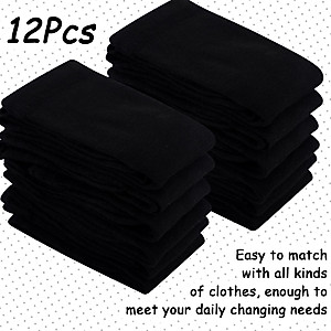 Janmercy 12 Pairs Knee High Socks for Girls School Uniform Socks Breathable Seamless Long Tube Socks for Uniform Dresses(Large,Black)
