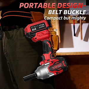 Avhrit Cordless Impact Wrench 1/2 inch, 850N.m/630Ft-lbs 1/2 Impact Wrench, High Torque Impact Gun w/ 2x 4000mAh Battery, Charger & 5 Sockets, Power Impact Driver for Car Home