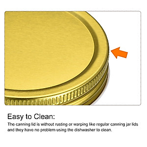 uxcell Mason Jar Lids, 24 Pcs - Tinplate Canning Lids Wide Mouth Leak Proof Fits Storage Jars (Gold)