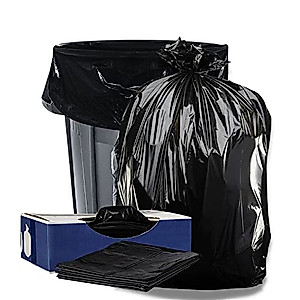 Plasticplace Contractor Trash Bags 40-45 Gallon │ 3.0 Mil │ Black Heavy Duty Garbage Bag │ 40” x 48” (50 Count)