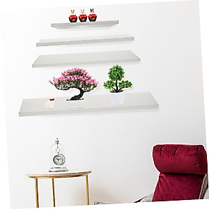 WATIIFUFU 1 Set Wall Bracket Shower Shelves Bathroom Floating Shelf Floating Bookshelves Corner Wall Shelf Bookshelf Wall Mount Modern Floating Shelf Storage Rack Wood White Wall-Mounted