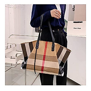 Handbags for Women Canvas Fashion Large Capacity Roomy Bag Ladies Crossbody Purse Fashion Trend Plaid Shoulder Bag