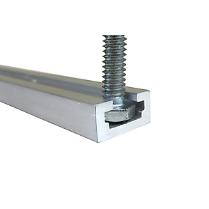 24" Aluminum T Track 3/4" by 3/8" Slot, Accepts 1/4" Hex Bolts, 1/4" or 5/16" T Bolts, Countersunk Holes Every 6" 112110