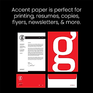 Accent Opaque White Printer Paper, 8.5” x 11” 32lb Bond/80lb Text Copy Paper – Premium Computer Paper with Smooth Finish, 97 Bright, 118gsm – Multipurpose White Paper – 188100R – 400 Sheets (1 Ream)
