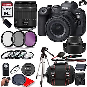 Canon EOS R6 II Mirrorless Camera RF 24-105mmf/4-7.1 is STM Lens+ Case + 64GB Memory(26pc)