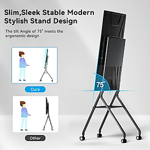 Smart Board, TIBURN FLIP HUB 55" S1 4K UHD Smart Whiteboard, Rotating Adaptive Nano Capacitive Smartboard, All-in-One Digital Whiteboard for Home and Businesses (Includes Movable Rotatable Stand)