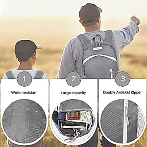 BEMYGREENBAG Waterproof foldable backpack lightweight packable bag for outdoor sport swimming kayaking Wet and Dry separated kids camping backpack (Grey)