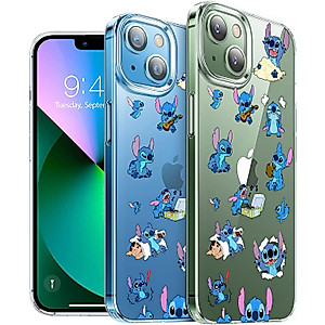 MOBRWUVS 2 Pack Clear Case + Stitch Case for iPhone XR, Fully Wrapped Lens Shockproof and Anti-Drop Without Changing Yellow, TPU Material Durable (iPhone XR)