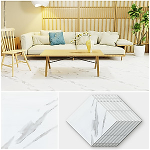 Peel and Stick Floor Tile, 12-Inch Vinyl Flooring 20 Tiles, Peel and Stick Flooring, Self Adhesive DIY Flooring for Kitchen, Dining Room, Bedrooms & Bathrooms