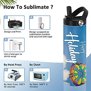 Sublimation Tumblers 20 oz Blank Straight - 4 Pack Sublimation Tumblers Skinny for Heat Transfer - Stainless Steel Double Wall Individually Boxed Heat Resistant Tape Shrink Wrap Rubber Base Gloves