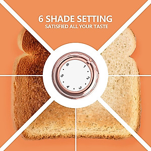 Evoloop Toaster 4 Slice, Stainless Steel Bread Toasters, 6 Bread Shade Settings, Reheat, Bagel, Defrost, Cancel Function, 1.5" Extra Wide Slots,Removable Crumb Tray（Black）